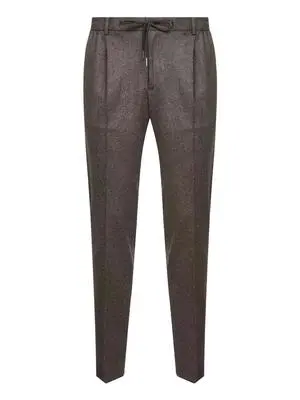 Tagliatore Drawstring Pleat Trousers - Brown