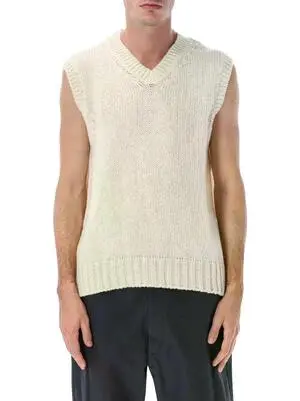 Howlin' Sleeveless V-neck Sweater - Neutrals