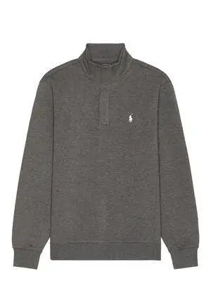 Polo Ralph Lauren Long Sleeve Double Knit Tech Snap Mockneck Pullover - Barclay Heather