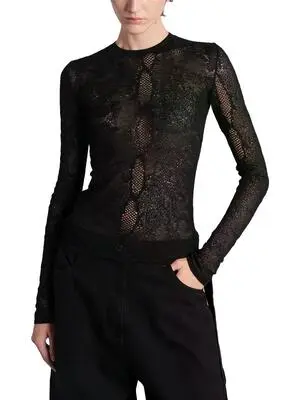 Attico Openwork Blouse - Black