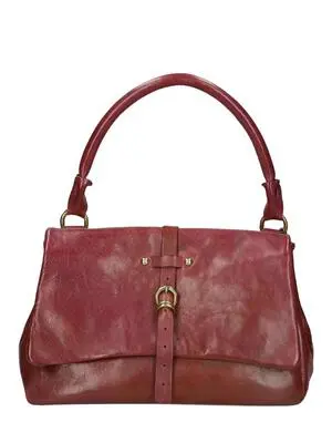 A.S.98 Buckle-strap Leather Shoulder Bag - Red