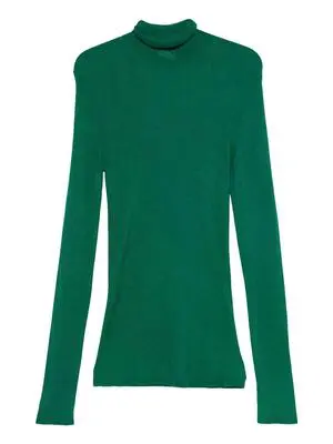 LANVIN Ribbed Knit Roll-neck Sweater - Green