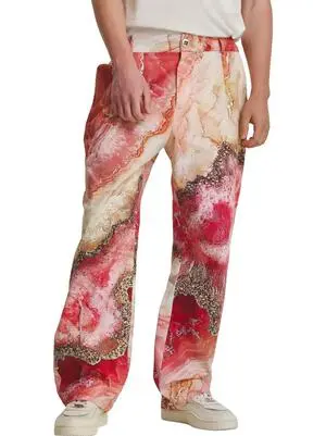 IRINA VOINEA Printed Trousers - Pink