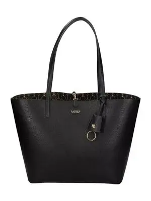 Ralph Lauren Pebble-grain Tote Bag With Charm - Black