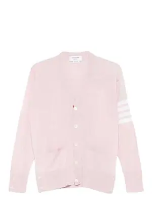Thom Browne V-neck Fine-knit Cardigan - Pink
