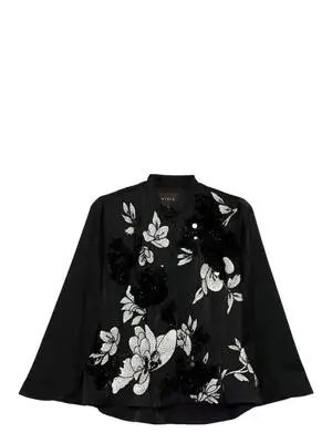 Biyan Floral Embroidered Jacket - Black