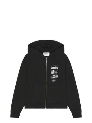 MIDNIGHT RODEO Auto Full Zip Hoodie - Distressed Black