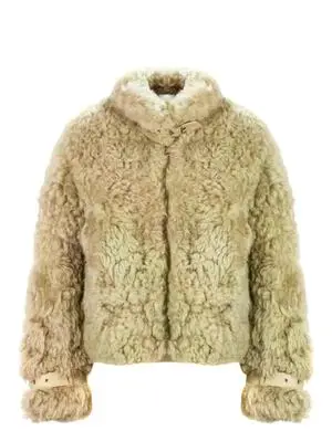 SWORD 6644 Faux-fur Buckled Coat - Neutrals
