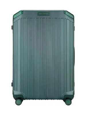 PIQUADRO Four-wheel Ribbed Trolley - Green