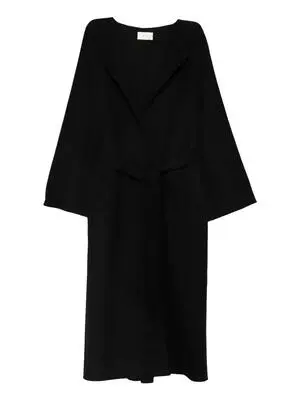 THE ROW Nilsat Belted Cashmere Coat - Black