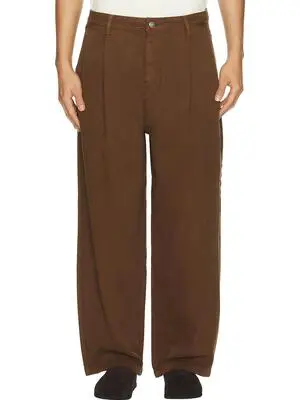 LE17SEPTEMBRE One Tuck Wide Leg Denim Pant - Brown