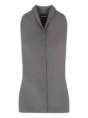 Giorgio Armani Silk Sleeveless Shirt - Grey