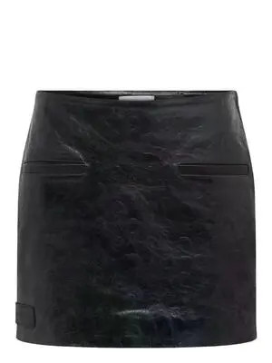MARINE SERRE Glossy Moon Leather Skirt - Black