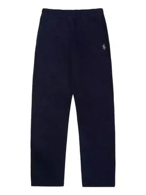 SPORTY & RICH Straight Leg Embroidery Trousers - Blue