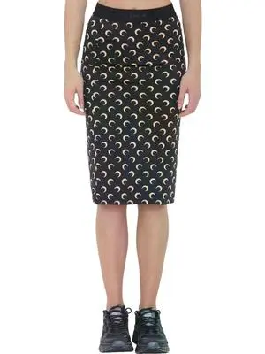MARINE SERRE Moon-print Midi Skirt - Black