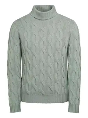 MOORER Cable-knit Roll-neck Sweater - Green