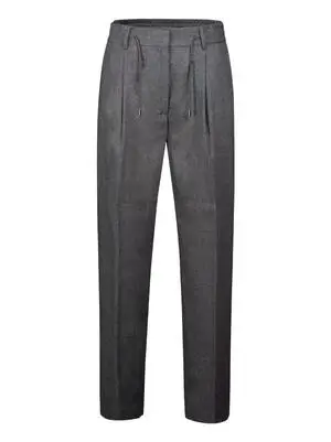 MOORER Drawstring-waist Pleated Trousers - Grey