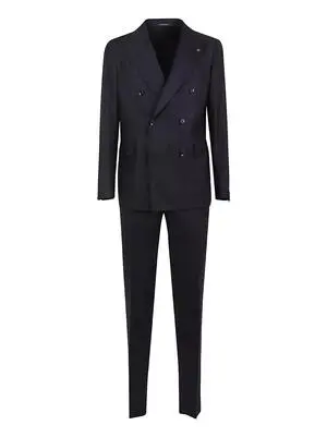 Tagliatore Pinstriped Double-breasted Suit - Blue