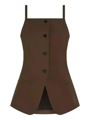 Karl Lagerfeld Square-neck Waistcoat - Brown