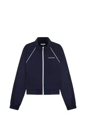 SPORTY & RICH Trimmed Zip-up Top - Blue