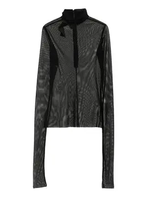 RHIZOME Sovino Tulle Turtleneck Top - Black
