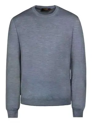 MOORER Orvieto Crew-neck Sweater - Blue