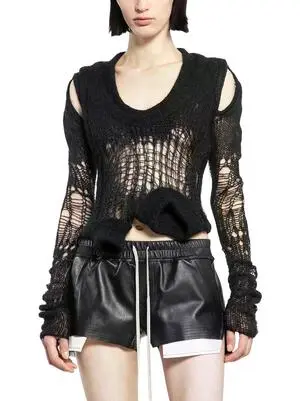 Rick Owens Net-knit Sweater - Black