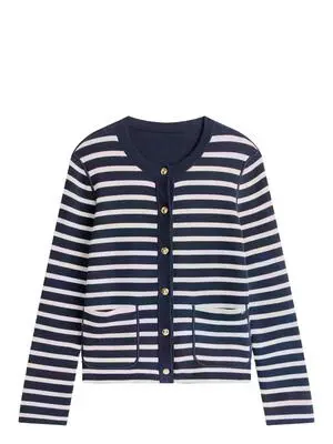 TOMMY HILFIGER Striped-Pattern Button Reversible Cardigan