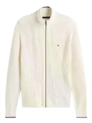 Tommy Hilfiger Zip Ribbed Cardigan - White
