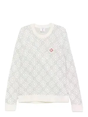 Casablanca Patterned Logo Sweater - White
