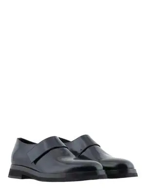 Giorgio Armani Strap-detail Leather Monk Shoes - Black