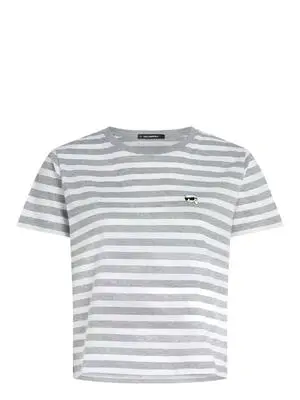 Karl Lagerfeld Ikon Striped T-shirt - Grey