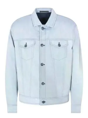 Giorgio Armani Silk Bomber Jacket - Blue