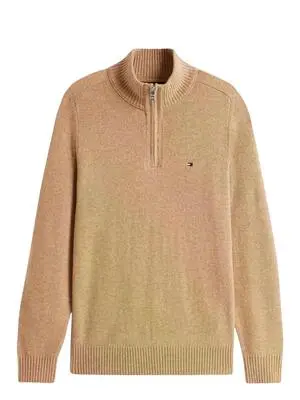 Tommy Hilfiger Zip Neck Jumper - Neutrals