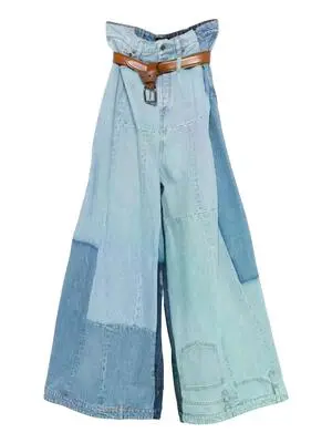 A.W.A.K.E. Mode Patchwork Wide Leg Jeans - Blue