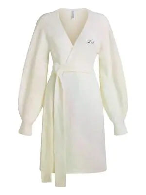 Karl Lagerfeld Fleece Wrap Cardigan - White