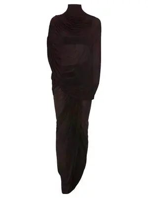 FRANCESCO MURANO High-neck Draped Dress - Brown