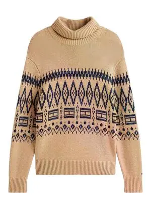 Tommy Hilfiger Patterned Roll-neck Sweater - Neutrals