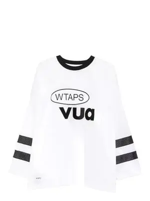 WTAPS Netminder Logo Striped-detail T-shirt - White