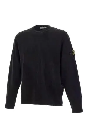 Stone Island Patch-detail Ribbed Pullover - Black