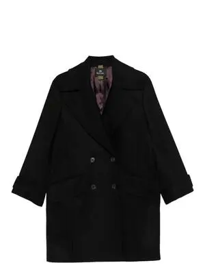 Paul Smith Double-breasted Coat With Pockets - Black