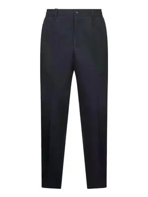 Tagliatore Elasticated Waistband Pressed Trousers - Blue