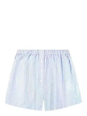 SPORTY & RICH Striped Button Shorts - Blue