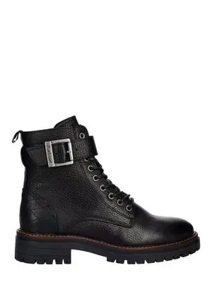 Barbour Buckle Lace-up Boots - Black