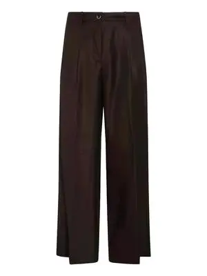 NINE:INTHE:MORNING Pleated Tailored Trousers Brown