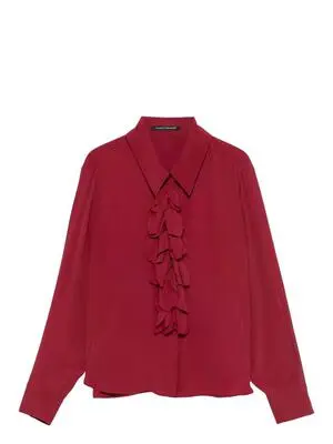 LUISA CERANO Ruffled-detail Blouse - Red