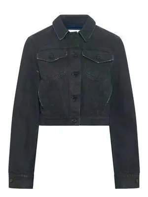 MARINE SERRE Moon Waxed Denim Jacket - Black