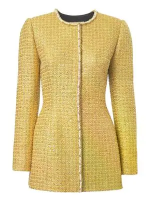 Carolina Herrera Embellished Tweed Jacket - Gold