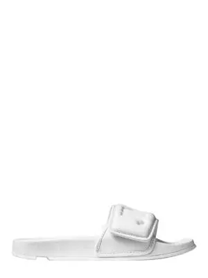 JIMMY CHOO Logo-strap Slides - White
