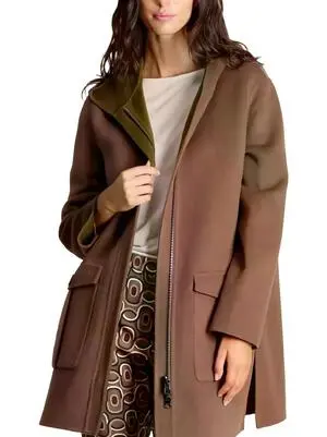 Malìparmi Hooded Pocket Coat - Brown